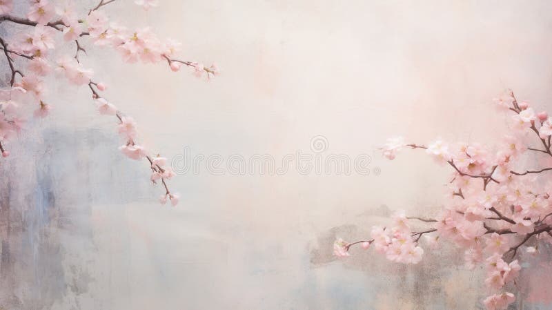 Wall Texture Background with Delicate Cherry Blossom Patterns, Elegant ...