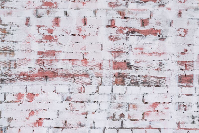Wall Texture with Brick Patterns with Unevenly Painted White Paint ...