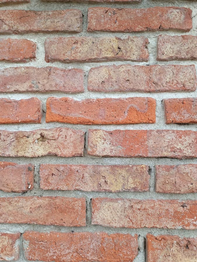 Wall Texture Built with Red and Orange Bricks Stock Image - Image of ...