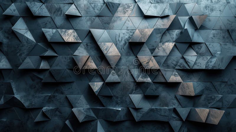 A Wall Texture that Features a 3D Triangle Tile Pattern Stock ...