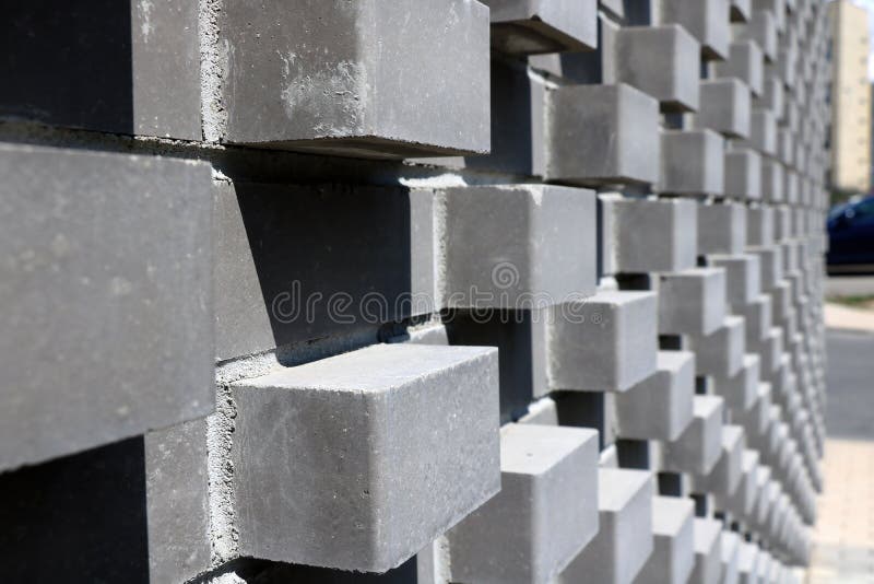 Wall Texture from Gray Bricks. Selective Focus Stock Photo - Image of ...