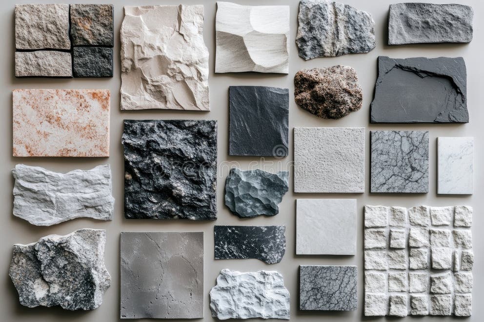 Wall Texture Options, Assortment of Textured Wall Samples on a Neutral ...