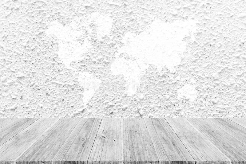 Wall Texture Surface with Wood Terrace and World Map Stock Photo ...