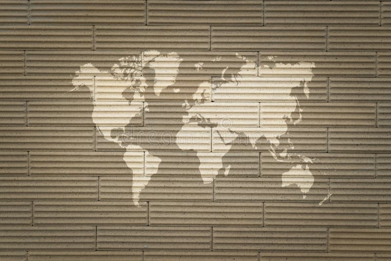 Wall Texture Surface with World Map Stock Image - Image of abstract ...