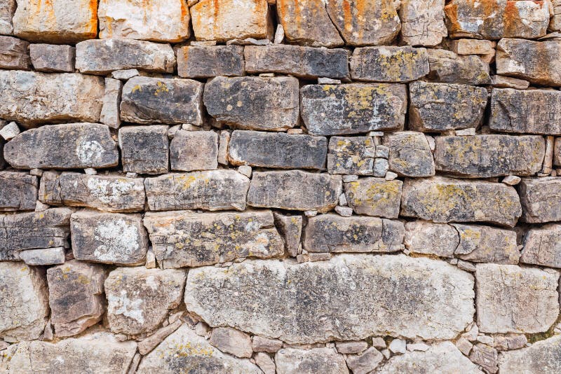 Wall of Thick Ancient Rocks, Rustic Background of Medieval Construction ...