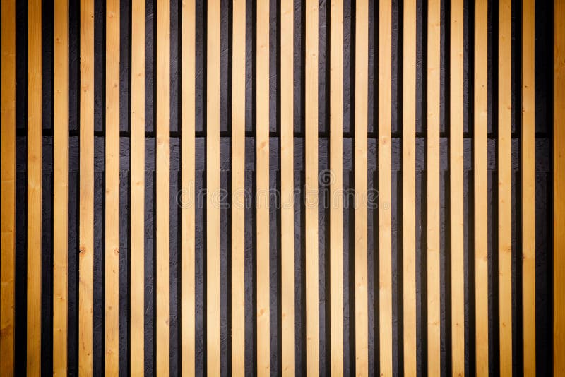 Wall of Thin Wooden Slats. Vertical Parallel Plates. Background with ...