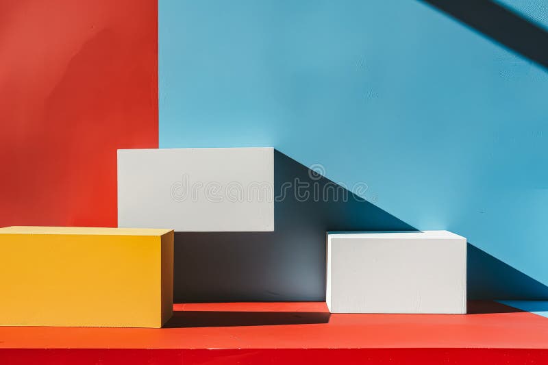 Wall Three Blocks Different Colors Sizes Stock Photos - Free & Royalty ...