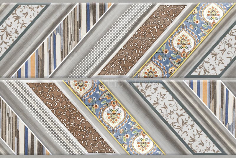 WALL TILE, Colorful Digital Wall Tiles Design for Bathroom Stock Image ...