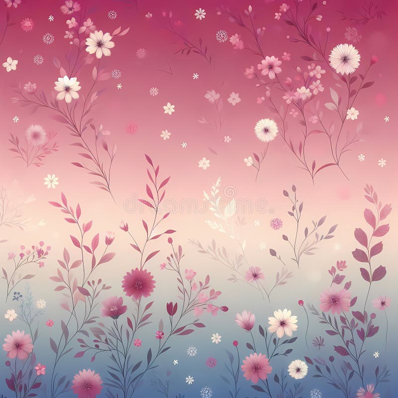 A Wall Tile Design with Small, Scattered Flowers in a Gradient Colors ...