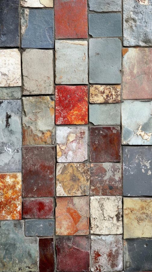 A Wall of Tiles, Exploring the Textures and Colors of a Stone Wall ...