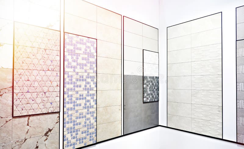 Wall Tiles in Construction Store Stock Image - Image of grey, gray ...