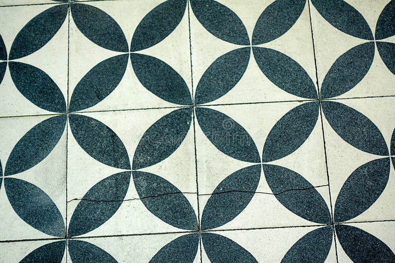 Wall Tiles with Repetitive Black and White Circular Pattern Stock Photo ...