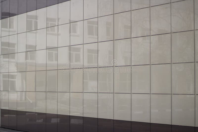 A Wall of Tiles. the Wall of the Building Stock Photo - Image of cement ...