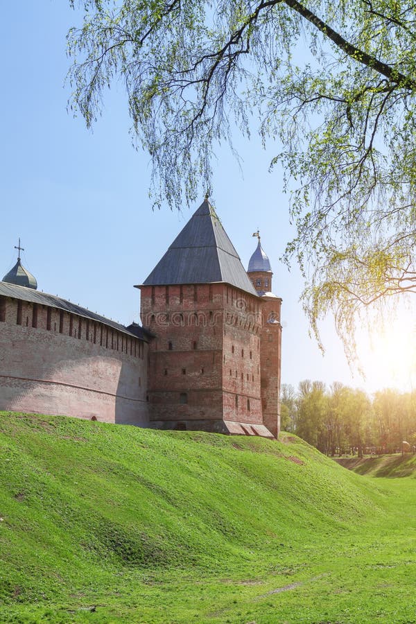 Wall and Tower of the Ancient Kremlin Stock Photo - Image of european ...