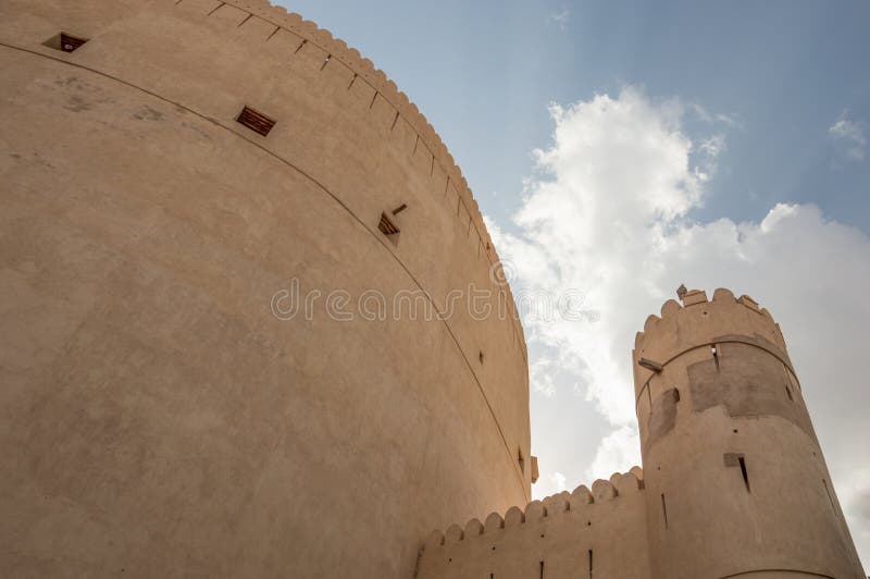 Wall and Tower of a Desert Fort Stock Photo - Image of desert, fortress ...