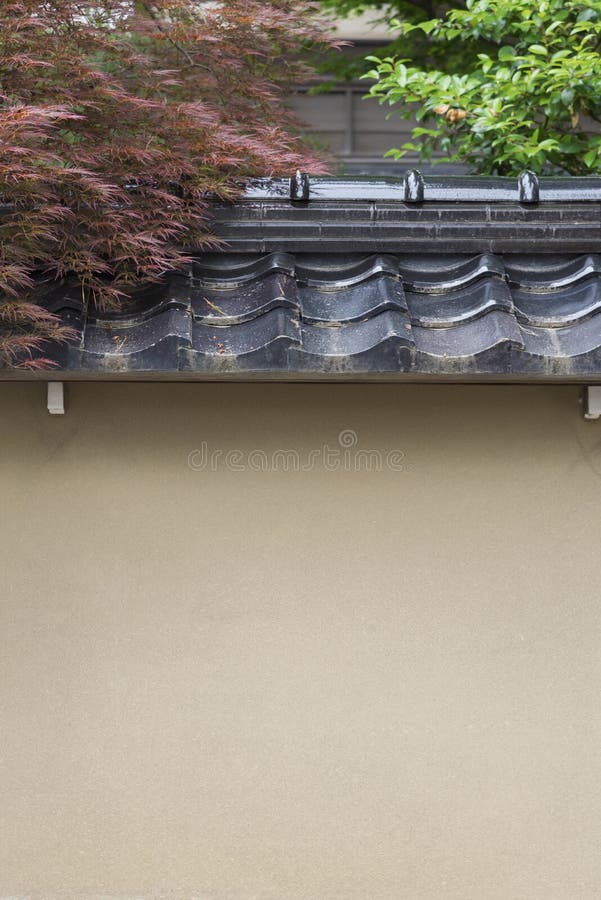 Wall of Traditional Japanese Architecture Stock Image - Image of ...