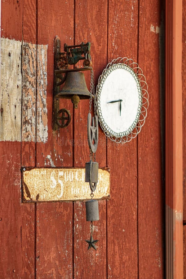 Wall with Two Clocks Mounted on it, Featuring Rusty and Distressed ...