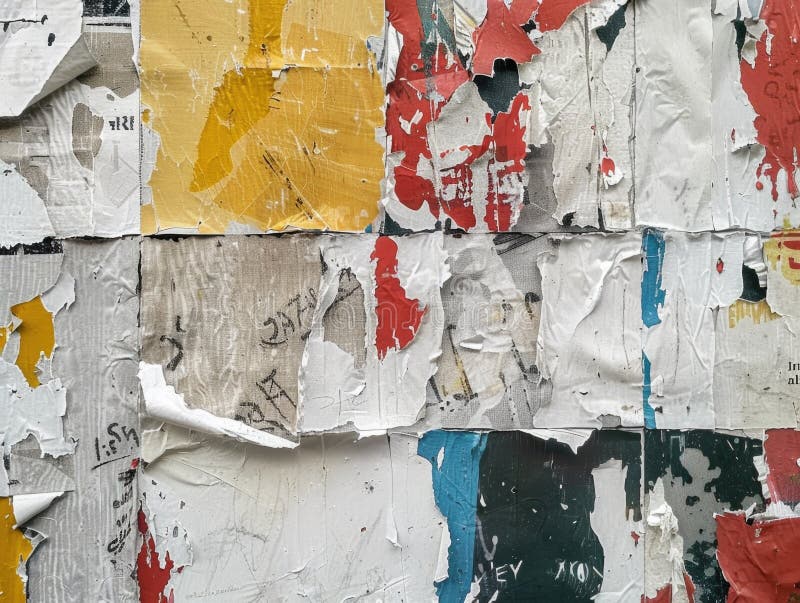 Wall with various papers stock image. Image of creative - 375688563