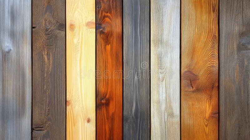 A Wall of Various Stained Wood Planks Stock Illustration - Illustration ...