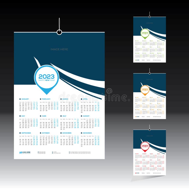2023 Wall Vector Calendar Design Stock Illustration - Illustration of ...