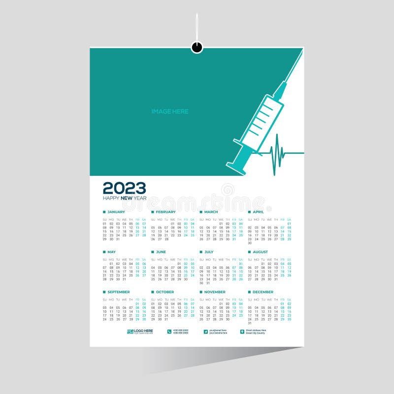 2023 Wall Vector Calendar Design Stock Illustration - Illustration of ...