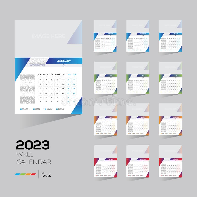 2023 Wall Calendar Layout. Wall Calendar Design for 2023, Schedule ...