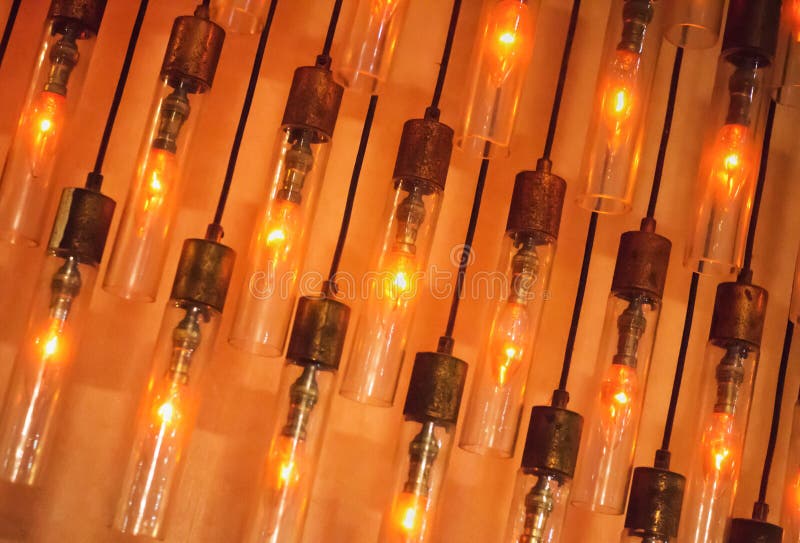 Wall of vintage lamps stock image. Image of bright, lamps - 87794177
