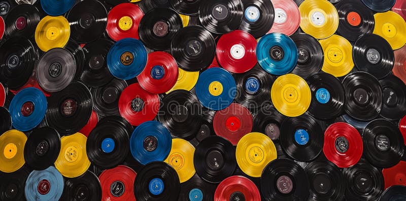 Wall of Vinyl Records, Abstract Color Scheme, Vinyl Records, Music ...