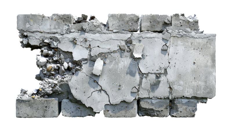 A Wall with Visible Cracks and Damage Stock Photo - Image of broken ...
