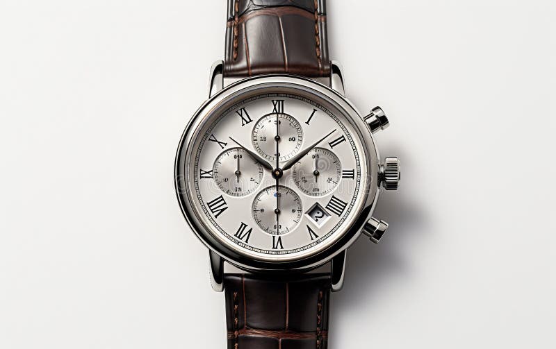 Wall Watch White Background -Generative Ai Stock Illustration ...