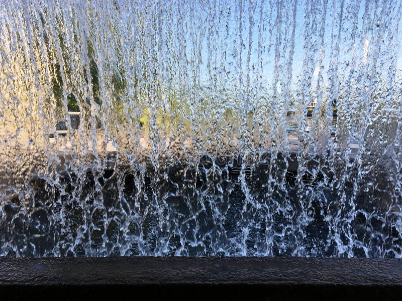 Wall of Water. a Beautiful View through the Falling Water Cascade Stock ...