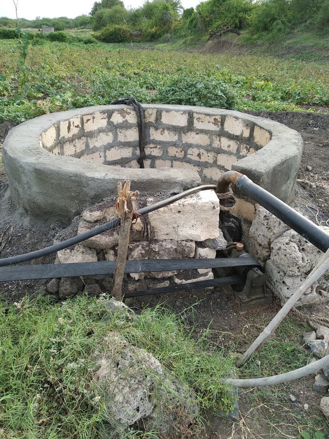 Wall in Water well in farm stock image. Image of water - 153110945