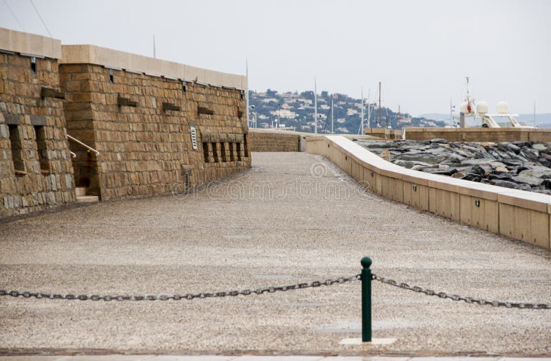 Wall on the waterfront. stock photo. Image of transport - 120130418