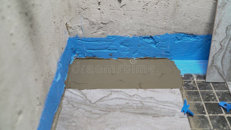 Wall Waterproofing. Bathroom Renovation. Blue Waterproofing in the ...