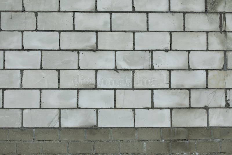 Wall of White Blocks. Brick Wall with Cement Seam Stock Photo - Image ...