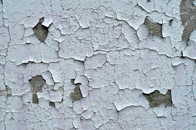 Wall with a White Cracked Paint Stock Photo - Image of textured ...