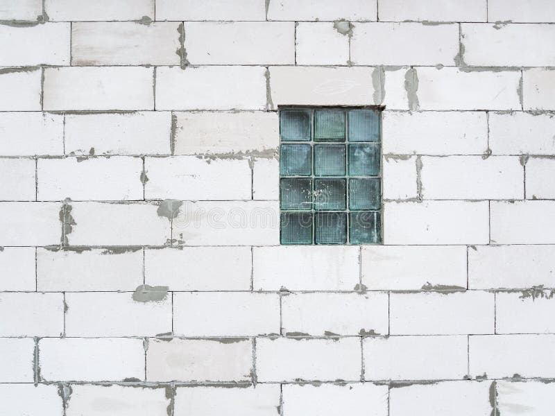 A Wall of White Foam Blocks with a Window Stock Photo - Image of window ...