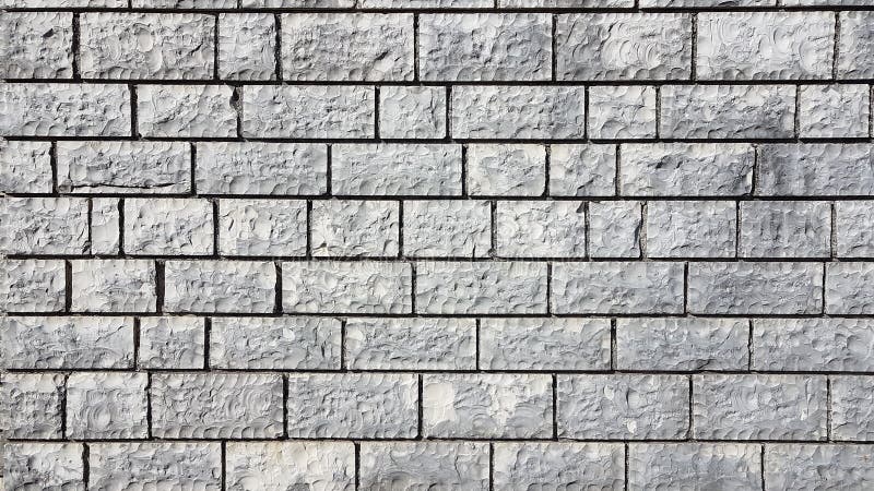 Wall of White Square Rocks and Black Line for Background Stock Photo ...