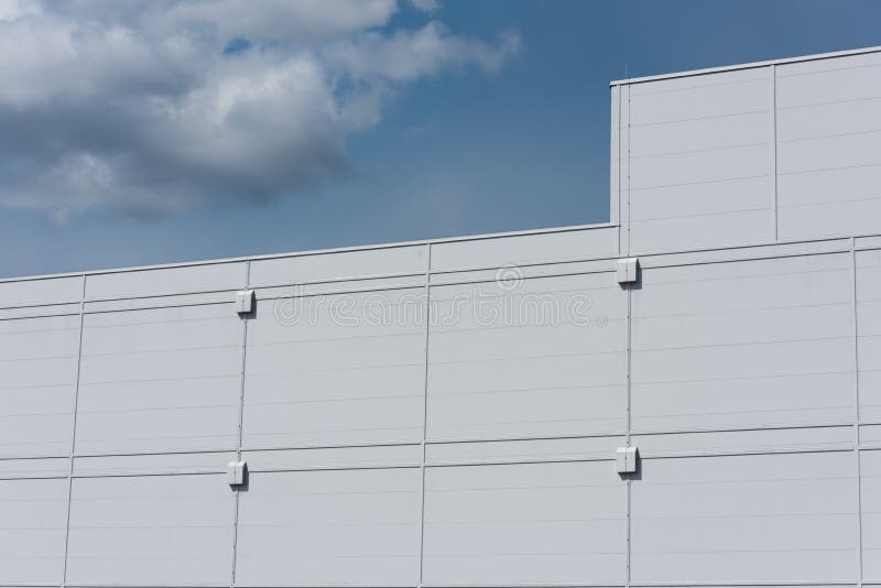 Wall of a White Warehouse.. Stock Photo - Image of construction ...