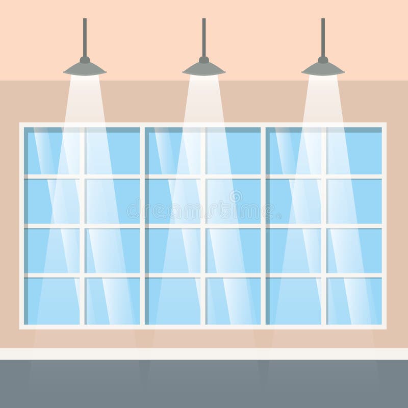 Wall with Windows and Lamps Isolated Icon Stock Vector - Illustration ...