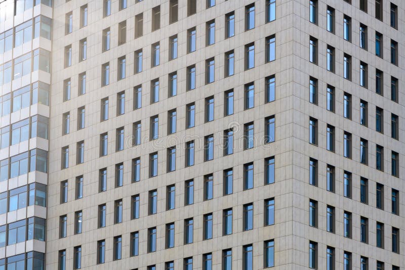 Wall with Windows of Modern Skyscraper Building Stock Photo - Image of ...