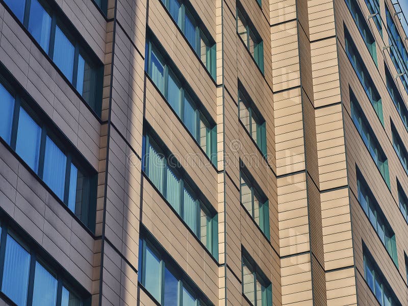Wall with Windows of an Office Building Stock Image - Image of ...