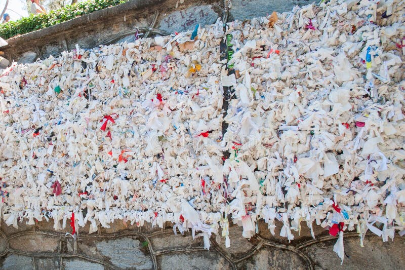 Wall of Wishes, Notes with the Wishes, the Message on the Note Stock ...