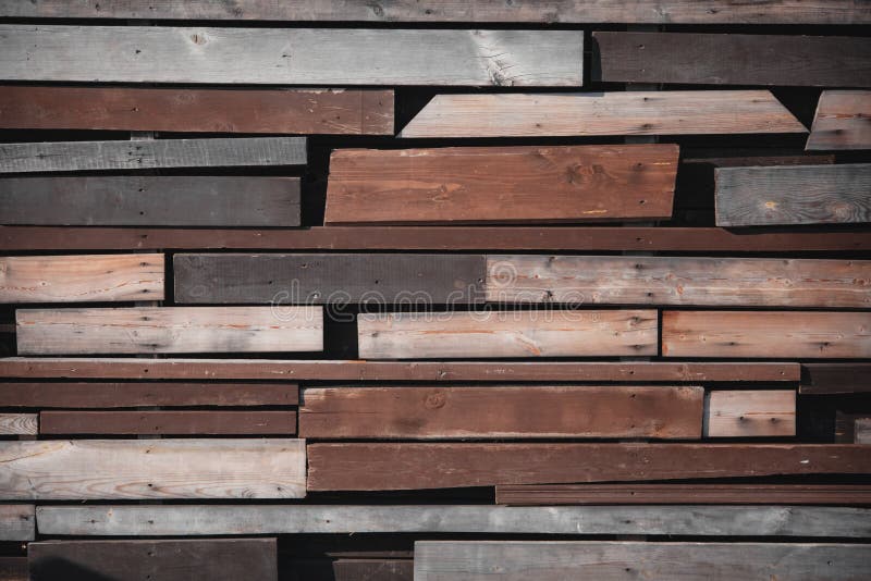 Wall of Wooden Boards with Slits. Texture of Old , Brown Wood Stock ...