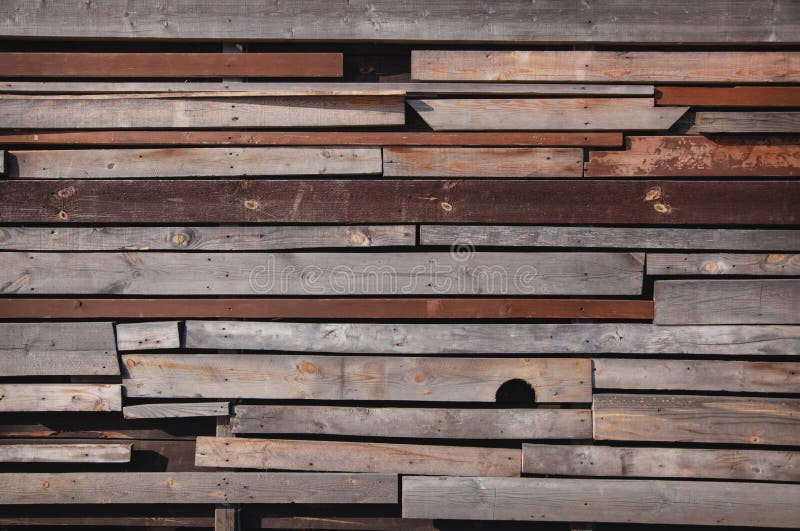 Wall of Wooden Boards with Slits. Texture of Old , Brown Wood Stock ...