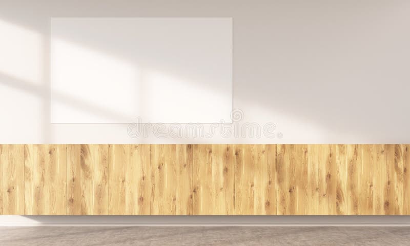 Wall with wooden element stock illustration. Illustration of hall ...
