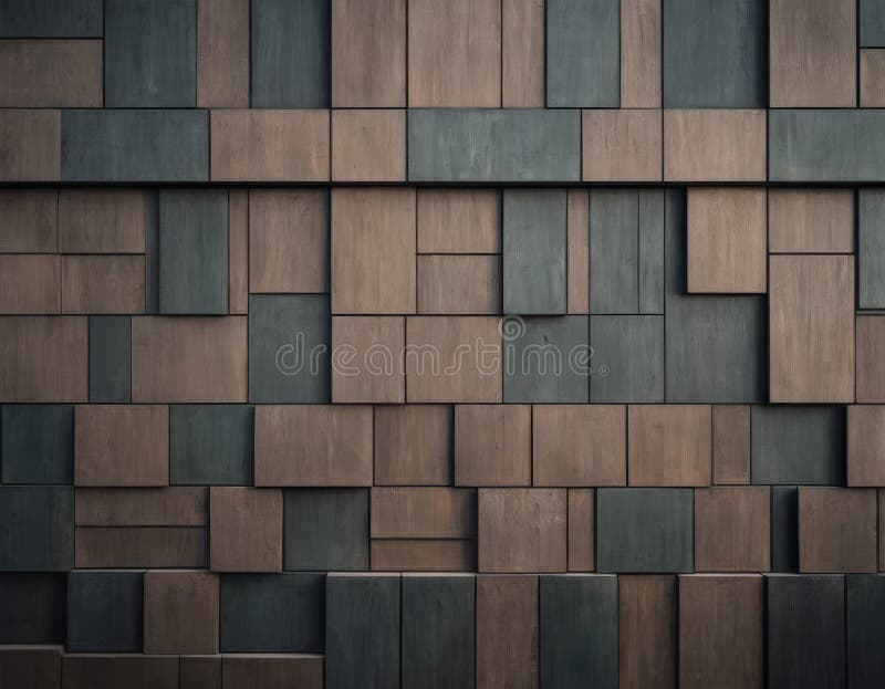 A Wall of Wooden Panels of Different Shapes and Sizes. Background Stock ...