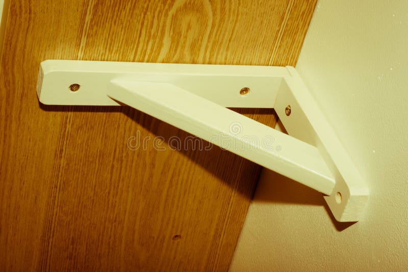 Wall Wooden Shelf Support Brackets Stock Photo - Image of element ...
