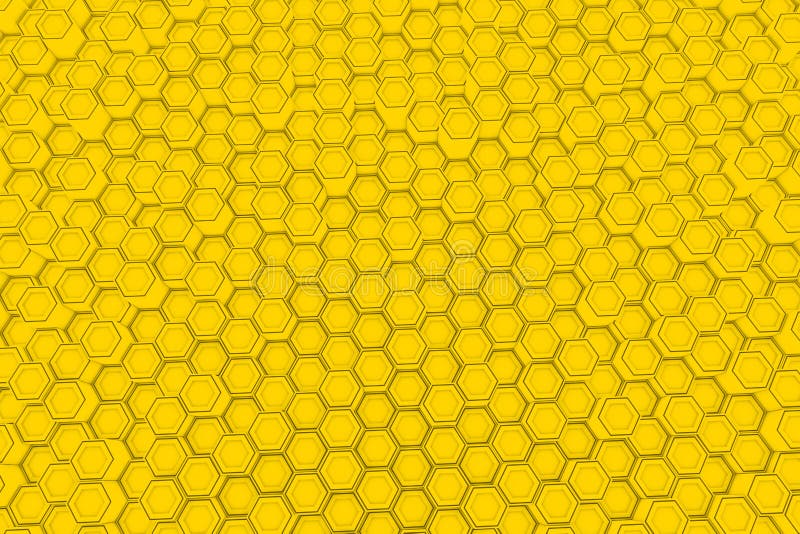 Wall of yellow hexagons stock illustration. Illustration of cover ...