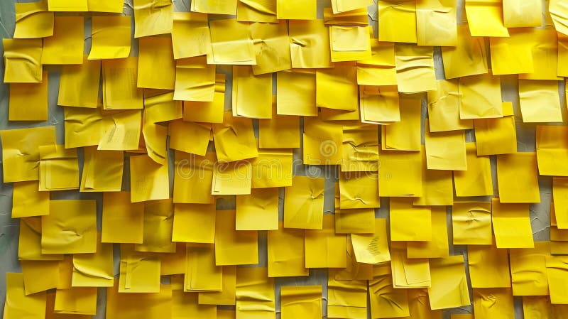 A Wall of Yellow Post it Notes Stock Photo - Image of post, note: 327618760